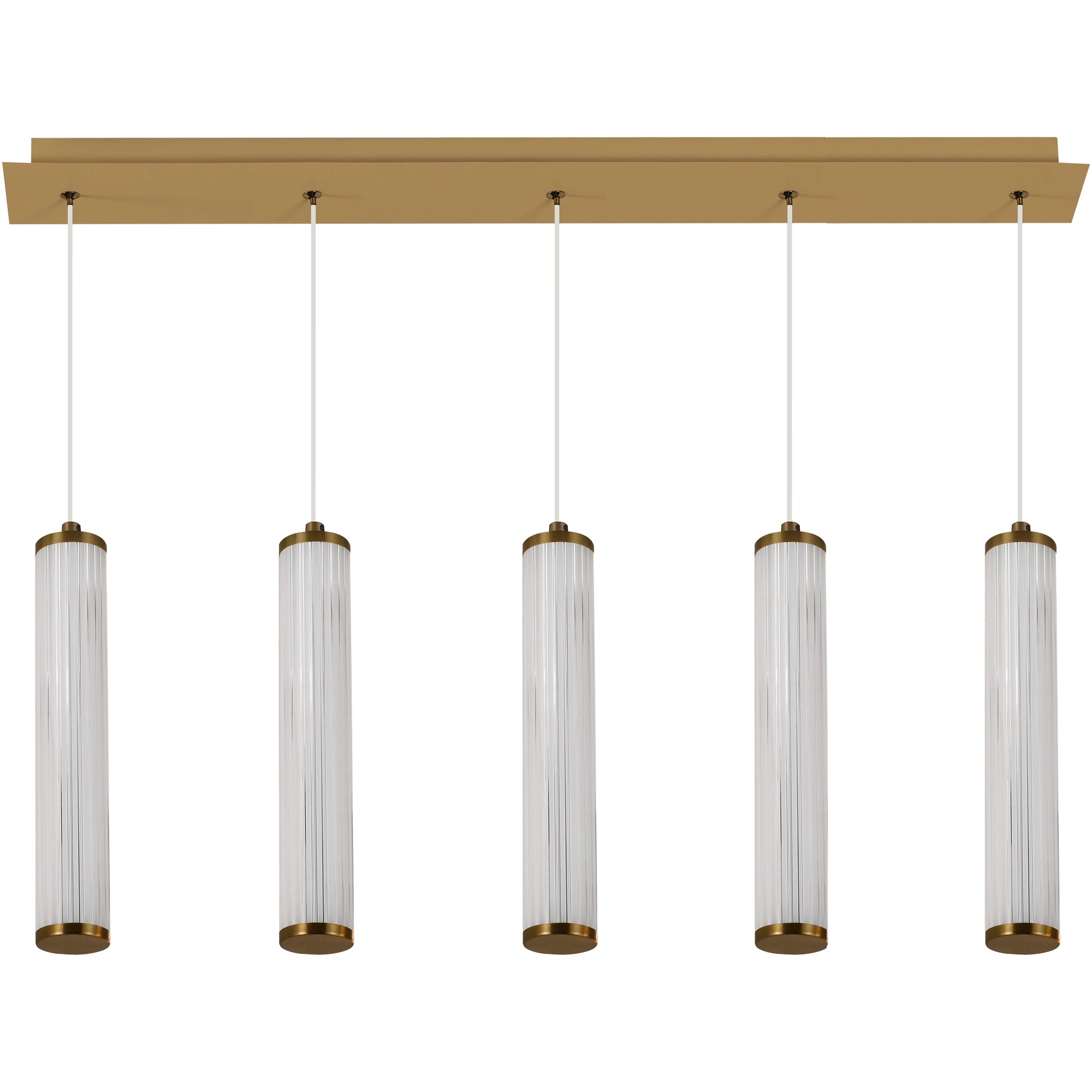Calibo Charm Modern Fluted 5-Light Linear Pendant Lighting Fixture, Co ...