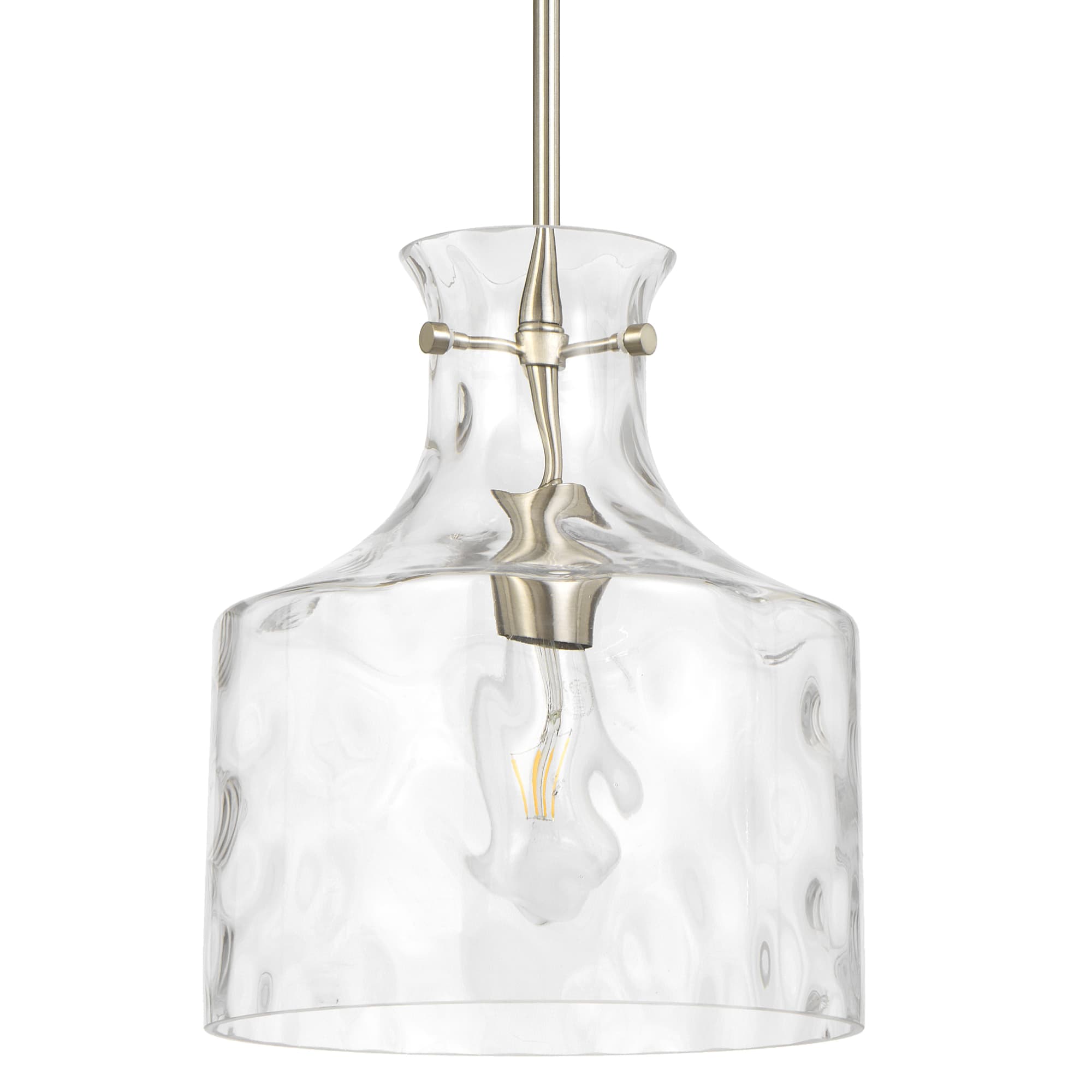 Telbix Perron Modern Glass Pendant with Dimpled Decanter-Inspired Shad ...