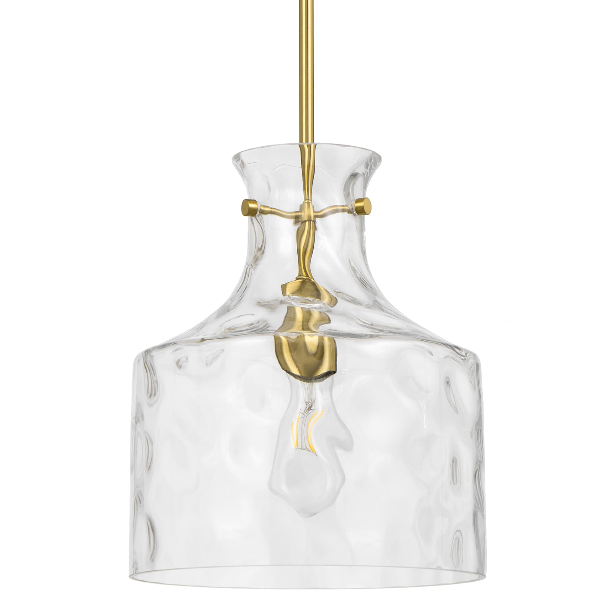 Telbix Perron Modern Glass Pendant with Dimpled Decanter-Inspired Shad ...