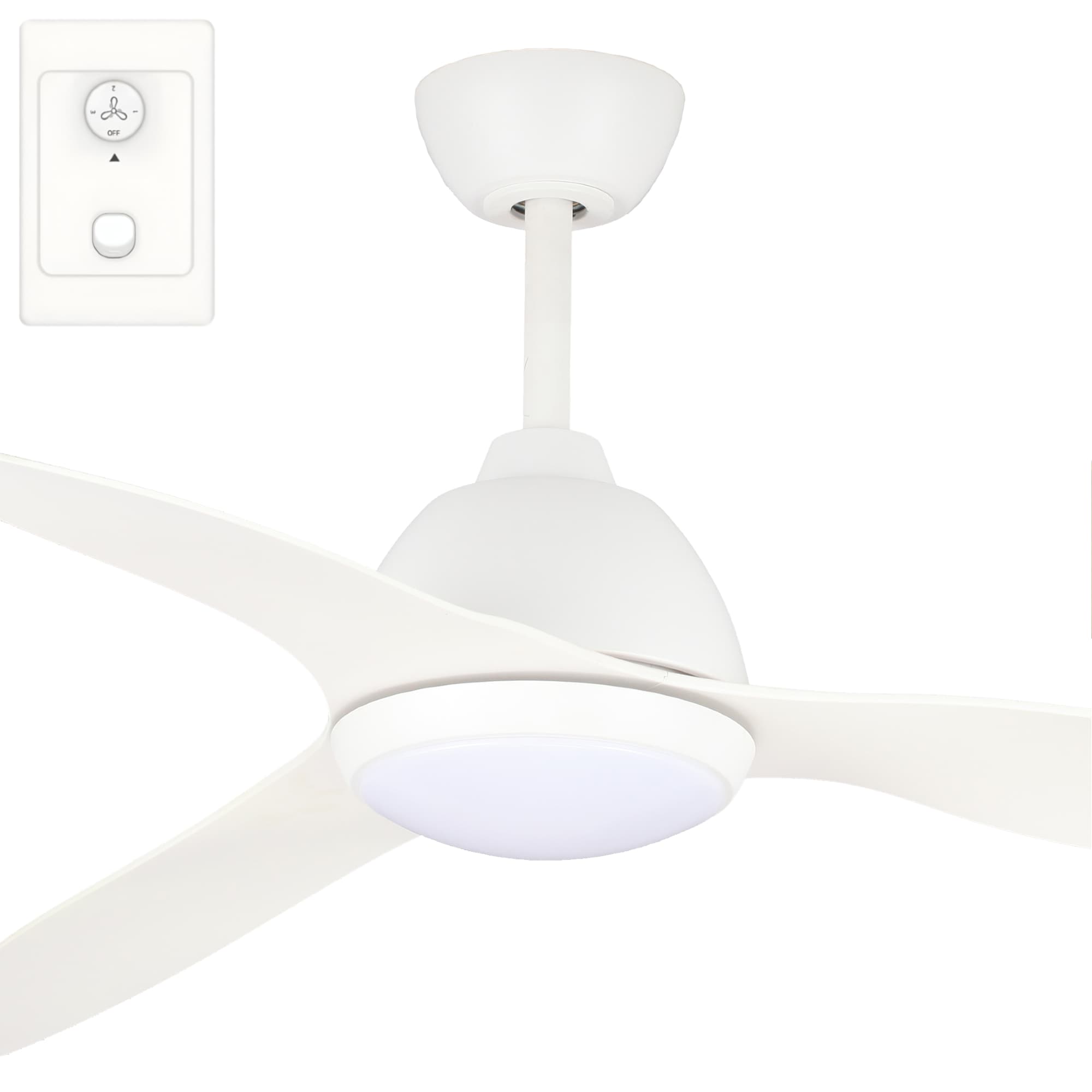 Fanco Breeze 48" AC Ceiling Fan with LED Light and Wall Control | Whit ...