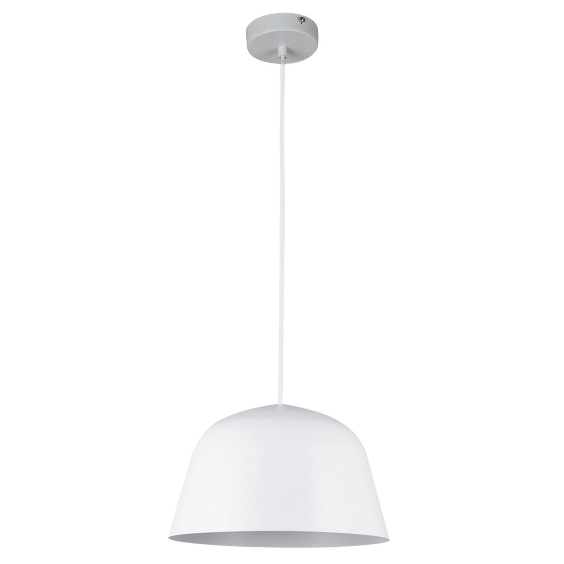 Pastel Iron Pendant Light, Angled Dome, Matt White – Dubbo Lighting Centre